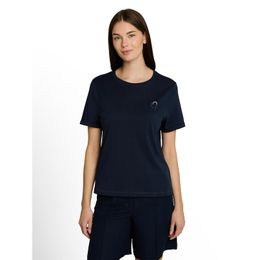 Tom Tailor Damen Tom Tailor Kurzarmshirt Sommershirt mit kleinem Statement-Print blau 3XL