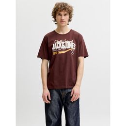 Jack & Jones Jack & Jones Herren T-Shirt &raquo;JJELOGO TEE SS O-NECK 2 COL AW26 SN&laquo; Baumwolle, regular fit braun L