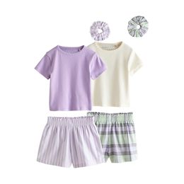 next Set: Schlafanzug und Scrunchie M&auml;dchen Gr&ouml;&szlig;e 152 hellgelb / mint / lavendel / wei&szlig;
