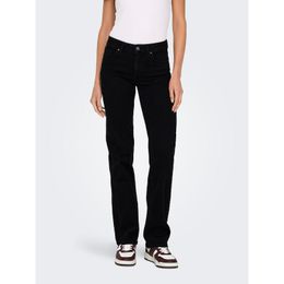 Only Damen Only Straight-Jeans &raquo;ONLBLUSH MID STRAIGHT DNM REA2343 NOOS&laquo; schwarz XS (34), L&auml;nge 32