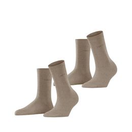 Esprit Damen Socken &raquo;Uni&laquo; 2 Paar, 2 Stk. tlg. aus elastischem Material, atmungsaktiv, weich, hautfreundlich beige 35-38