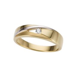 Firetti Herren Goldring &raquo;Schmuck Geschenk Gold 333 Herrenring Goldring&laquo; mit Zirkonia (synth.) wei&szlig; 19, Gelbgold 333, 6,1mm