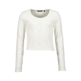 Blue Seven M&auml;dchen Langarmshirt im leichten Sommer-Jacquard und mit Deko-Knopfleiste wei&szlig; 152