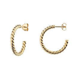 Firetti Damen Paar Creolen &raquo;Schmuck Geschenk Silber 925 Ohrschmuck Ohrringe gedrehte Optik&laquo; 26, Silber 925 (Sterlingsilber)