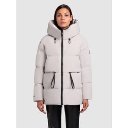 Khujo Damen Khujo Steppjacke &raquo;ELLIS&laquo; mit Kapuze aus Kunstfaser mit Nylonfutter und Polyesterwattierung silber L (40)