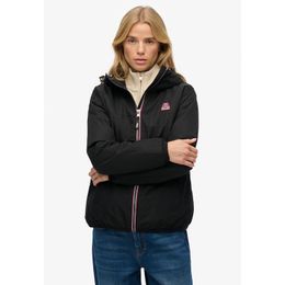 Superdry Damen Outdoorjacke &raquo;ESSENTIAL TRI WINDBREAKER JKT&laquo; mit Kapuze Loose Fit, mit hochschlie&szlig;endem Kragen, aus Polyester schwarz XXL