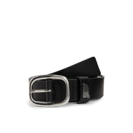 Tommy Jeans Damen Lederg&uuml;rtel &raquo;TJW OVAL 3.0 BUCKLE&laquo; Gr&ouml;&szlig;enverstellbar mit Logodetail schwarz 100