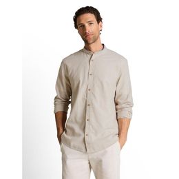Tom Tailor Herren Tom Tailor Langarmhemd mit Knopfleiste beige XXL, N-Gr