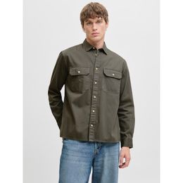 Jack & Jones Jack & Jones Herren Langarmhemd &raquo;JJETRAVIS SHIRT LS NOOS&laquo; mit Brusttaschen gr&uuml;n M, N-Gr