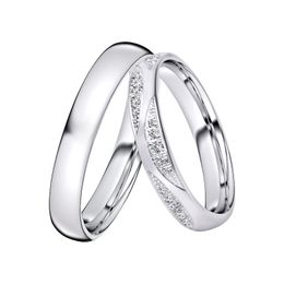 DOOSTI Unisex DOOSTI Trauring &raquo;Schmuck Geschenk Silber 925 Trauring Ehering Partnerring LIEBE&laquo; wahlweise mit oder ohne Zirkonia silber 62,mit Zirkonia