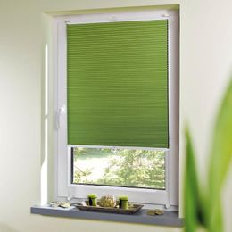 Liedeco Plissee &raquo;Klemmfix-Thermo-Plissee&laquo; Lichtschutz ohne Bohren verspannt gr&uuml;n Obermaterial: 100% Polyester 130cm, zweiseitig verschiebbar, 60cm