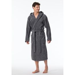 Schiesser Herren Herrenbademantel &raquo;Essentials&laquo; in weicher, behaglicher Frottee-Qualit&auml;t grau M
