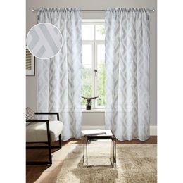 Bruno Banani Gardine &raquo;Lynn&laquo; Stangendurchzug 1 Stk. tlg. sch&ouml;ner Schal, Scherli, zeitlos und modern grau Scherli, Polyester 245cm, Stangendurchzug, 140cm
