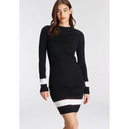 AJC Damen AJC Strickkleid mit Kontraststreifen aus weicher Viskosemischung schwarz 38, N-Gr
