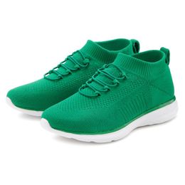 Lascana Damen Lascana Sneaker &raquo;Slipper, Halbschuh, Turnschuhe, Slip-On-Sneaker, bequem,&laquo; zum Reinschl&uuml;pfen mit elastischen Schn&uuml;rb&auml;ndern ultraleicht 