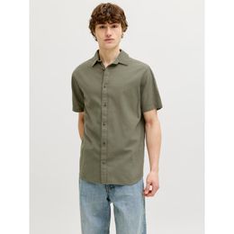 Jack & Jones Jack & Jones Herren Kurzarmhemd &raquo;JJESUMMER LINEN BLEND SHIRT S/S SN&laquo; Baumwolle mit Leinen, regular fit M, N-Gr