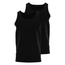 Calida Herren Calida Tanktop &raquo;Natural Benefit&laquo; Rundhals-Ausschnitt, weich, Baumwoll-Mix, Single Jersey Qualit&auml;t schwarz L (52/54)