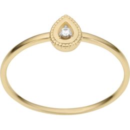 Firetti Damen Fingerring &raquo;Schmuck Geschenk Gold 333 Damenring Goldring Tropfenform bicolor&laquo; mit Brillant gold 16, 0,02 P2 = erkennbare Einschl&uuml;sse, 