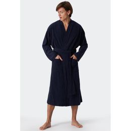 Schiesser Herren Herrenbademantel &raquo;Feather Terry&laquo; Bindeg&uuml;rtel, Seitentaschen L