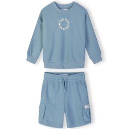 MINOTI Set boy size 98/104 Sky blue / White