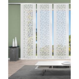 Home Wohnideen Schiebegardine &raquo;JENNA&laquo; Klettband 3 Stk. tlg. Schiebevorhang Jacquard Set wei&szlig; Polyester 225cm, Klettband, 57cm