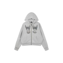 Ed Hardy Sweatjacke 'Gothic Stud' Herren Gr&ouml;&szlig;e XL grau / schwarz / wei&szlig;