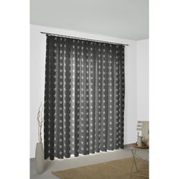 WIRTH Vorhang &raquo;FELINO&laquo; Kr&auml;uselband 1 Stk. tlg. grau Jacquard, Baumwolle, Polyester 145cm, Kr&auml;uselband, 132cm