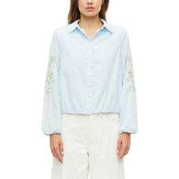 s.Oliver Damen s.Oliver Langarmbluse mit floralen Stickereien an den Armen blau 40