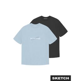 Jack & Jones Jack & Jones Junior Kinder Rundhalsshirt &raquo;JCOETERNA FRONT PRINT TEE SS 2PK MP JNR&laquo; Packung, 2 Baumwolle, regular fit 176