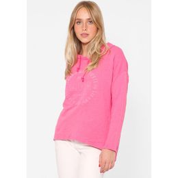 Zwillingsherz Damen Hoodie &raquo;"Moin"&laquo;, Kapuze, Kordelzug, Langarm, maritimer Schriftzug pink L/XL