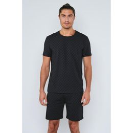 JOOP! Herren JOOP! T-Shirt &raquo;Leisure&laquo; mit Cornflower-Alloverprint, Regular Fit, kurz&auml;rmelig schwarz S