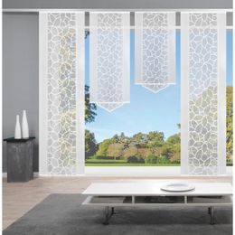 Home Wohnideen Schiebegardine &raquo;JENNA&laquo; Klettband 4 Stk. tlg. Schiebevorhang Jacquard Set wei&szlig; Polyester 225cm, Klettband, 57cm