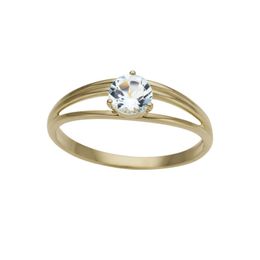 Firetti Damen Goldring &raquo;Schmuck Geschenk Gold 333 Damenring Goldring Edelstein Farbstein&laquo; mit Blautopas (behandelt) bunt 17, Gelbgold 333, 2mm