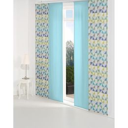 WIRTH Schiebegardine &raquo;Berlare&laquo; Paneelwagen 1 Stk. tlg. Inkl. Montagezubeh&ouml;r blau Jacquard, Baumwolle, Polyester 175cm, Paneelwagen, 60cm