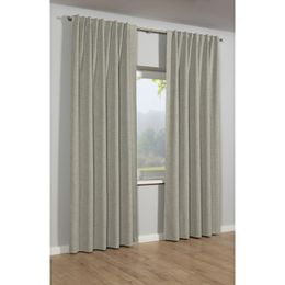 Gardine &raquo;Schal Blackout Struktur&laquo; Schlaufen 1 Stk. tlg. mit Gardinenband und verdeckten Schlaufen beige Polyester 175cm, Schlaufen, 140cm