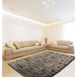 Calo-deluxe Hochflor-Teppich &raquo;Emica-1000&laquo; rechteckig 52 mm H&ouml;he Kunstfell, Wohnzimmer gr&uuml;n Kunstfaser B : 80cm 1 Stk., 52mm, L: 150cm