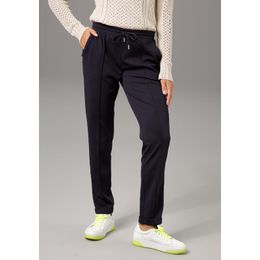 Aniston Casual Damen Aniston CASUAL Schlupfhose in strukturierter Jersey-Qualit&auml;t blau 38, N-Gr