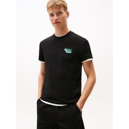 Tommy Jeans Herren T-Shirt &raquo;TJM SLIM STACK LOGO TEE EXT&laquo; Mit Rundhalsausschnitt schwarz XL