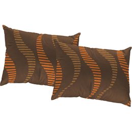 WIRTH Dekokissen &raquo;LUPARA&laquo; Kissenh&uuml;lle ohne F&uuml;llung, 2 St&uuml;ck orange Baumwolle, Polyester B/L: 50cm x 50cm, 2 Stk.