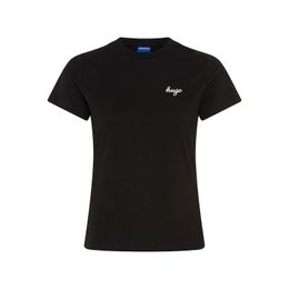 Hugo Damen Hugo T-Shirt &raquo;Damatee&laquo; mit Logoschriftzug, reine Baumwolle schwarz M
