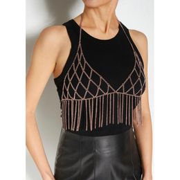 Lascana Damen Lascana Bauchkette Bodychain, BH Kette, K&ouml;rperschmuck, K&ouml;rperkette, Taillenkette rosa L/XL