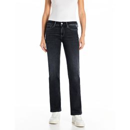 Replay Damen Bootcut-Jeans &raquo;NEW LUZ&laquo; mit gesticktem R an der Ges&auml;&szlig;tasche 28, L&auml;nge 30