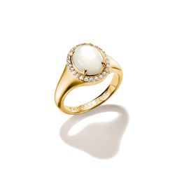 Thomas Sabo Damen Thomas Sabo Fingerring &raquo;Fluid Elegance Cocktailring&laquo; mit Zirkonia (synth.) - mit Perlmutt gold 60, Metall