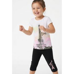 bonprix M&auml;dchen bonprix T-Shirt Set, 2 Stk. Slim Fit, Kurzarm, aus Baumwolle und Elasthan wei&szlig; 128/134