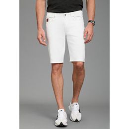 Bruno Banani Herren Jeansshorts &raquo;Hutch-Shorts&laquo; gerade geschnittene kurze Beine, niedrige Leibh&ouml;he wei&szlig; 32, L&auml;nge 32