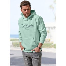John Devin Herren Hoodie, Sweatshirt mit coolem Druck, aufgesetzter Tasche und Kapuze gr&uuml;n S (44/46)