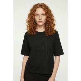 V&eacute;ro Moda Vero Moda Damen Kurzarmshirt &raquo;VMHALI SS EMBROIDERY TOP JRS&laquo; Viskosemischung schwarz XS