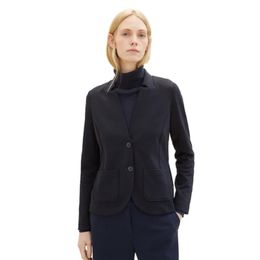 Tom Tailor Damen Tom Tailor Sweatblazer &raquo;Fitted&laquo; mit aufgesetzten Taschen und Struktur blau XL (42)