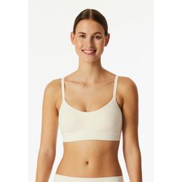 Schiesser Damen Bustier &raquo;Unique Cotton&laquo; mit herausnehmbaren Pads, ohne B&uuml;gel wei&szlig; 40, N-Gr
