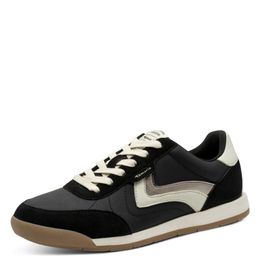 Tamaris Damen Sneaker , Freizeitschuh, Halbschuh, Schn&uuml;rschuh, weich gepolsterter Schaftrand schwarz 36